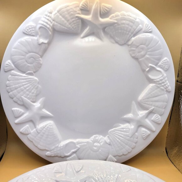 Home | Dining | Home Casual Dinner Plates Shells Embossed Melamine ...